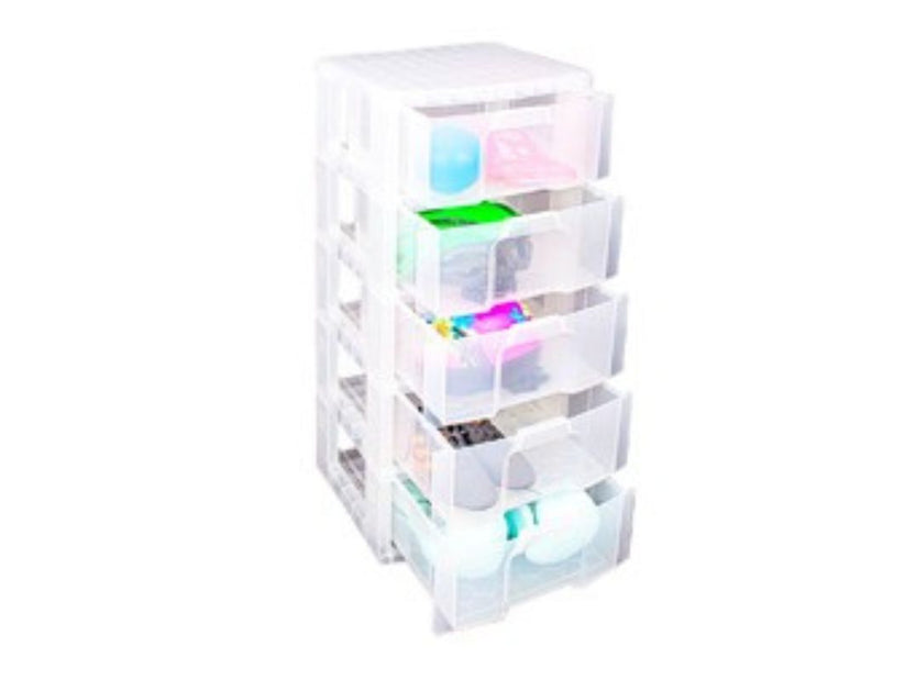 Scrapbook Drawers Tower with 5x19 Litre Clear Drawers by Really Useful ...