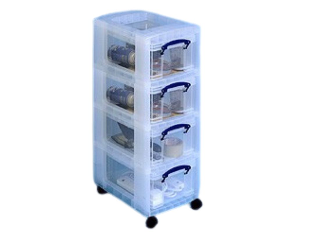 Storage Tower with 4x9 Litre Clear Boxes by Really Useful Boxes ...